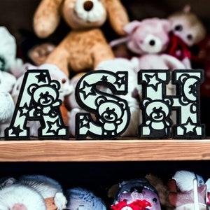 Personalized Laser Engraved Letters for Nursery Decor - Teddy Bear ...
