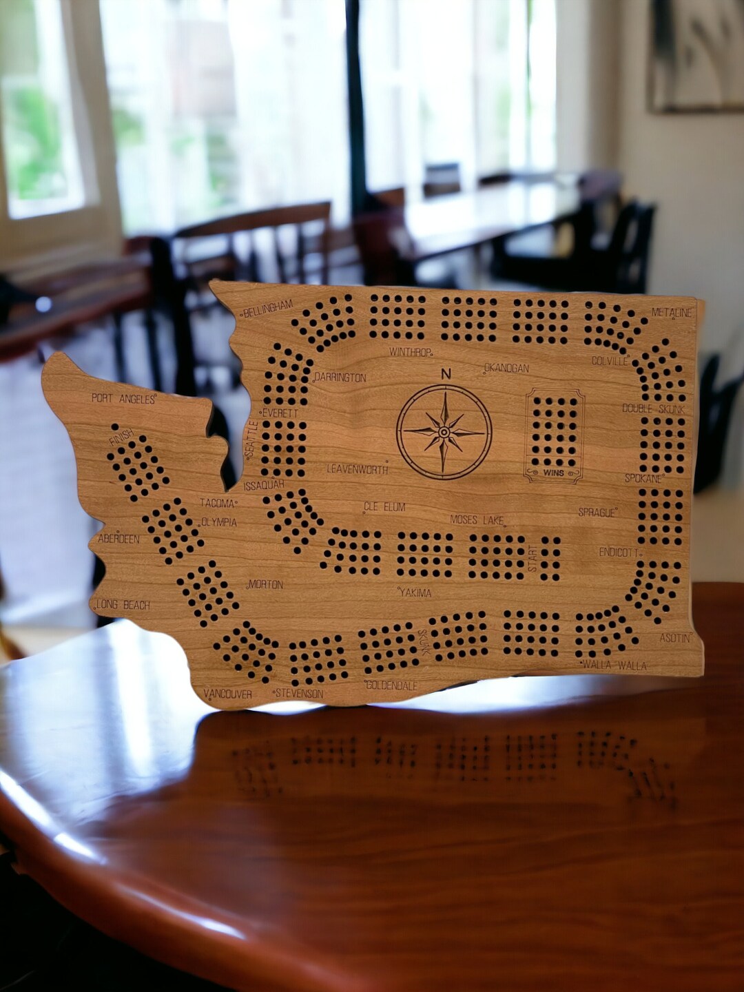 Custom Washington State Cribbage Board - Personalized Gift for Cribbage ...