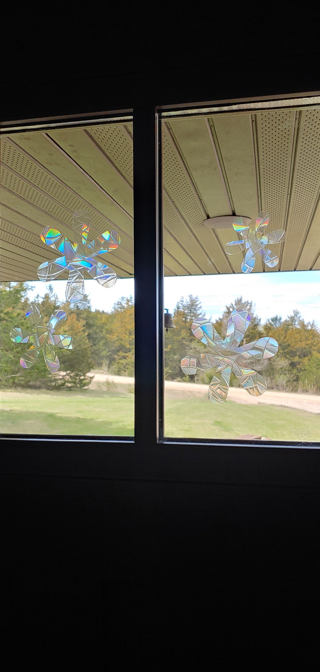 Flower Static Window Cling Rainbow Prism Prevent Bird Collisions - Etsy