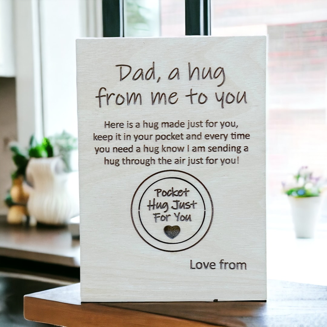Dad Pocket Hug Card- Fathers Day Gift - Thinking of You - Special ...