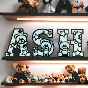 Personalized Laser Engraved Letters for Nursery Decor - Teddy Bear ...