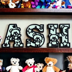 Personalized Laser Engraved Letters for Nursery Decor - Teddy Bear ...