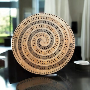 Laser Engraved Spiral Cribbage Board - Etsy