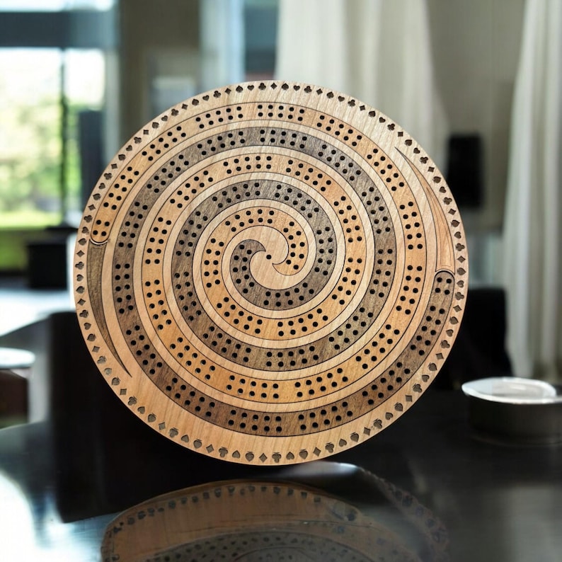 Laser Engraved Spiral Cribbage Board - Etsy