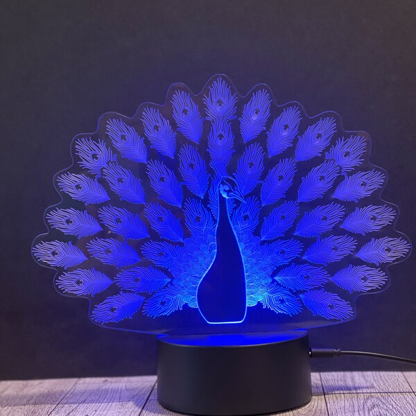Peacock Night Light - Etsy