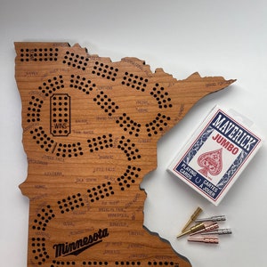 Laser Engraved Minnesota Cribbage Board - Etsy
