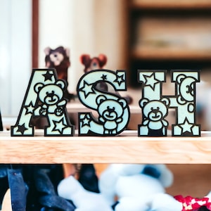 Personalized Laser Engraved Letters for Nursery Decor - Teddy Bear ...
