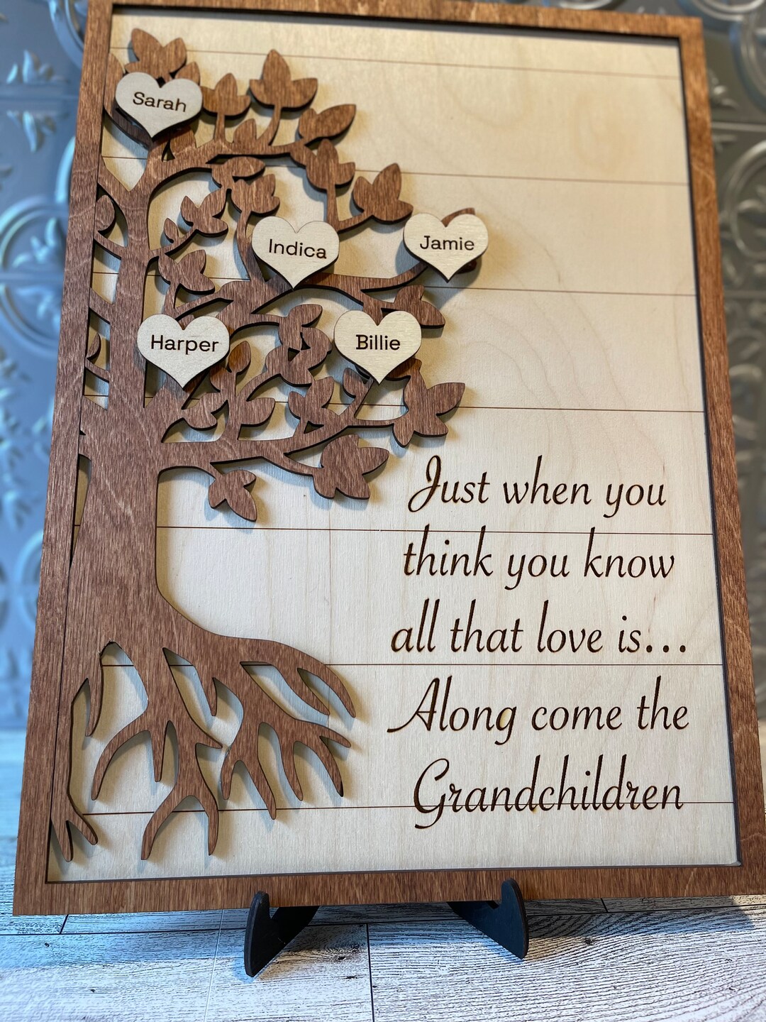 Mothers Day Family Tree Sign, Personalized Sign With Grand Childrens ...