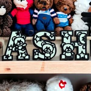 Personalized Laser Engraved Letters for Nursery Decor - Teddy Bear ...