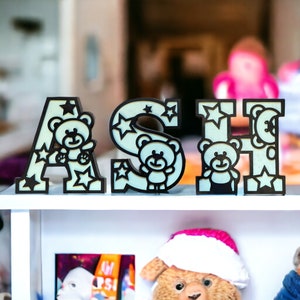 Personalized Laser Engraved Letters for Nursery Decor - Teddy Bear ...