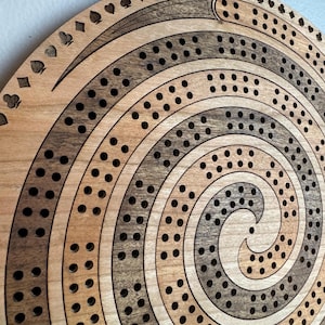 Laser Engraved Spiral Cribbage Board - Etsy