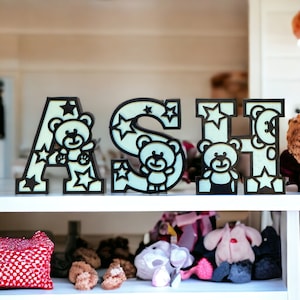 Personalized Laser Engraved Letters for Nursery Decor - Teddy Bear ...