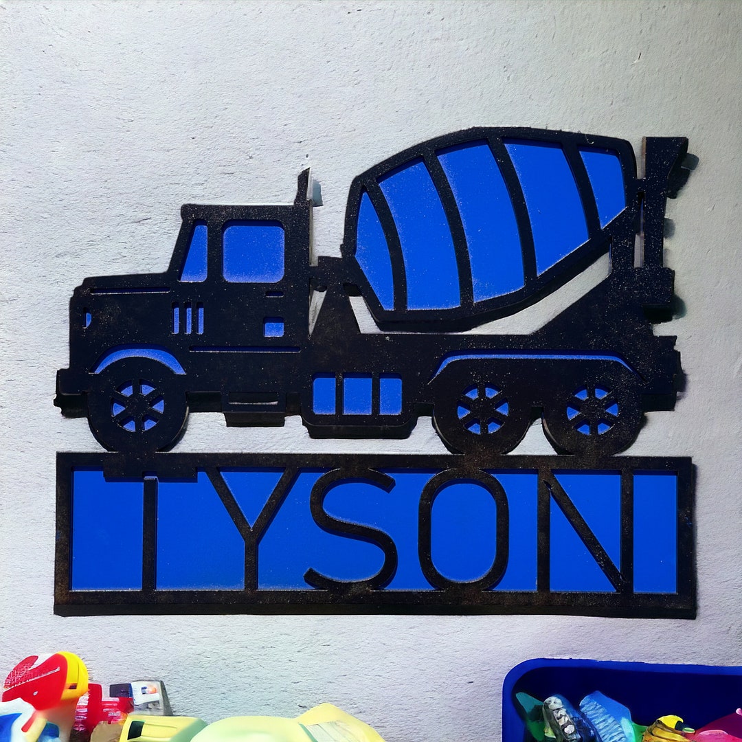 Personalized Cement Truck Name Sign - Customized Laser Engraved ...