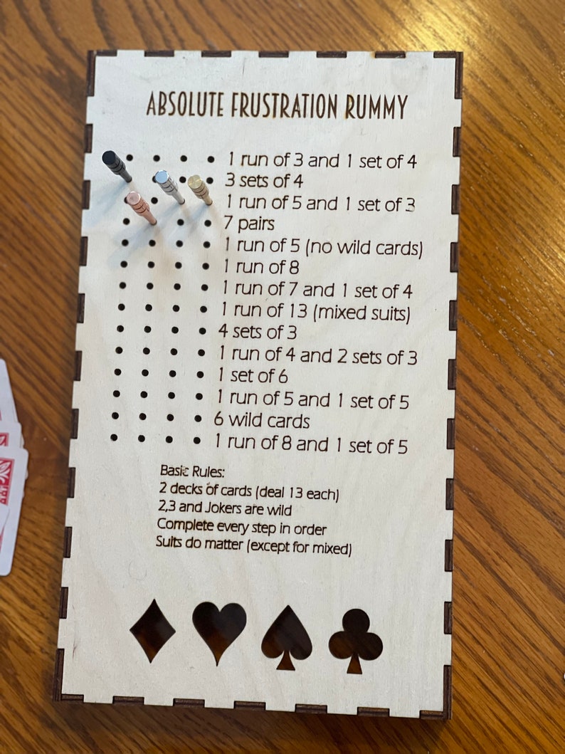 Absolute Frustration Rummy Game Night Rummy Card Game - Etsy