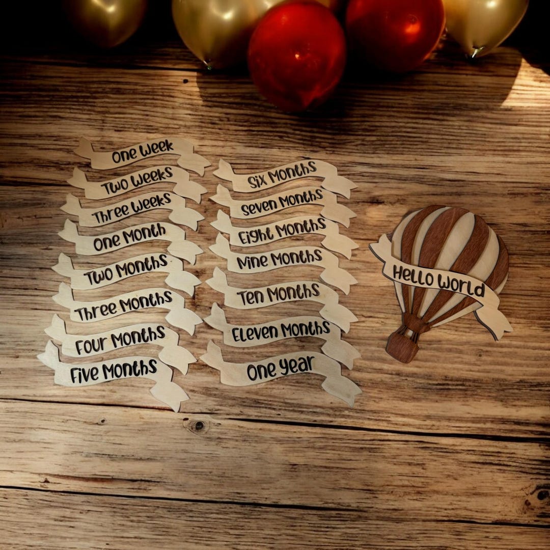 Baby Milestone Markers, Hot Air Balloon Weekly Monthly Milestones ...