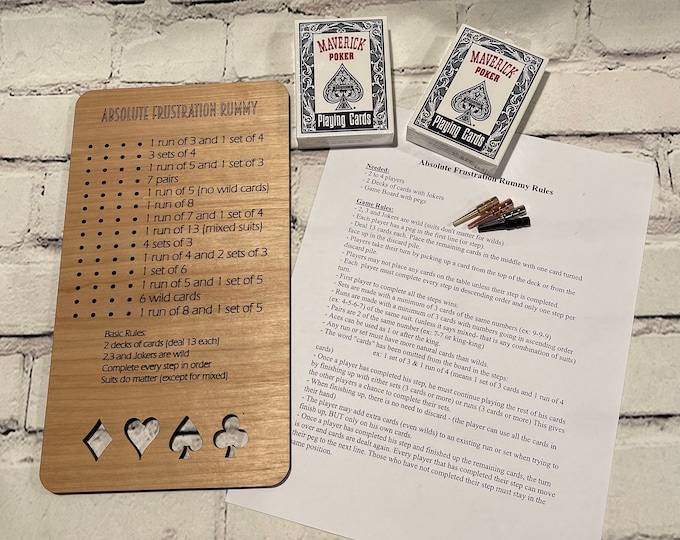 Frustration Rummy Game Box Set. Rummy Card Game for 2 to 5 Players. - Etsy
