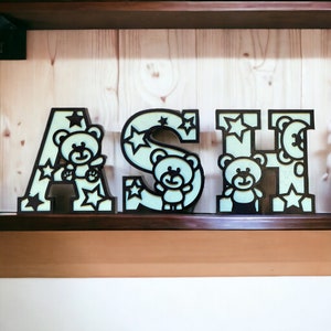Personalized Laser Engraved Letters for Nursery Decor - Teddy Bear ...