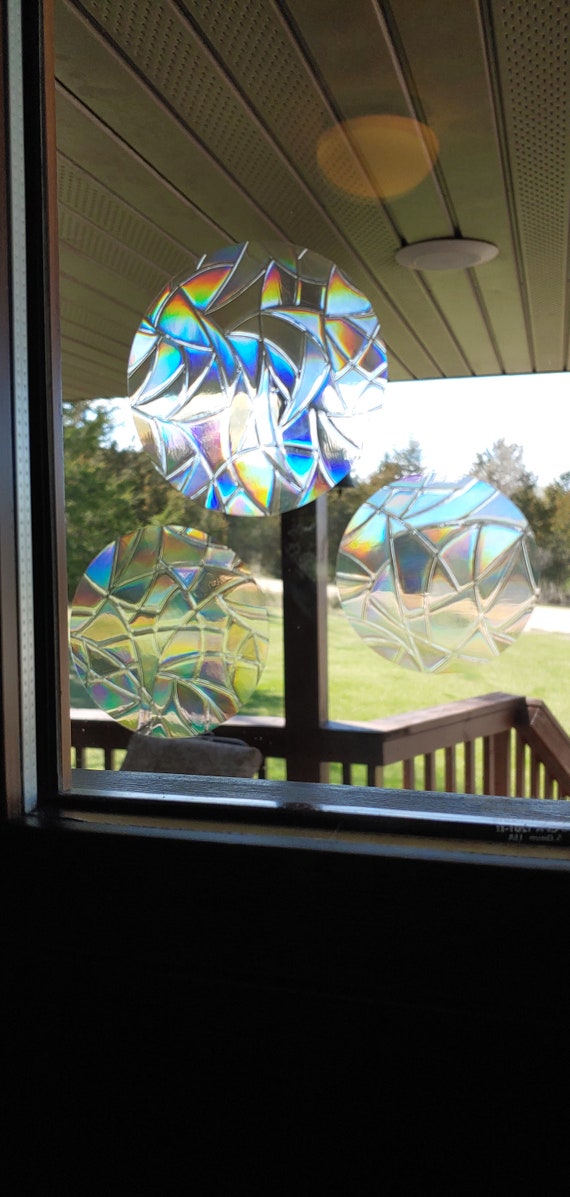 Suncatchers Art & Collectibles Flower Static Window Cling Rainbow Prism ...