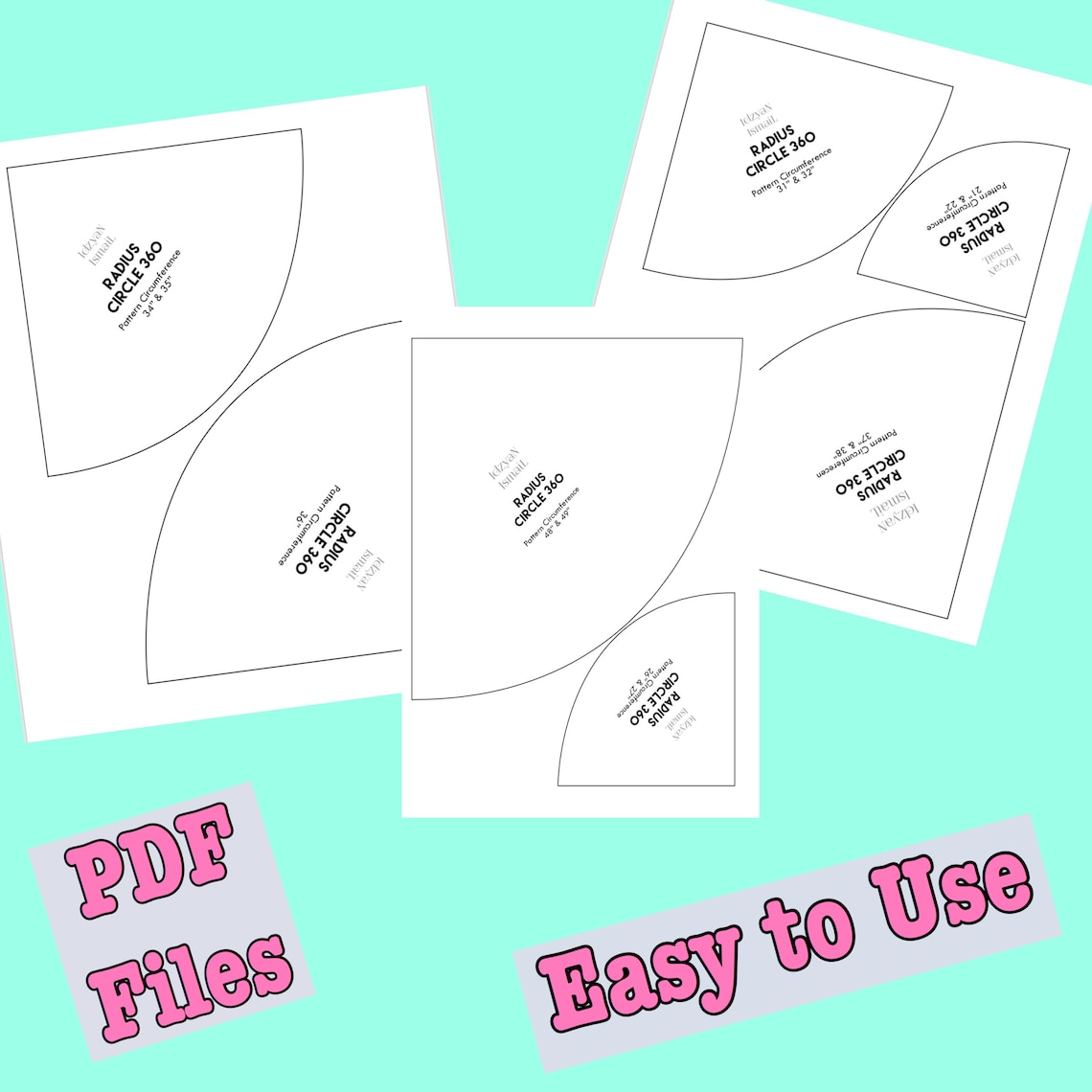 Set of Radius Template PDF Circle Template Circle Pattern | Etsy