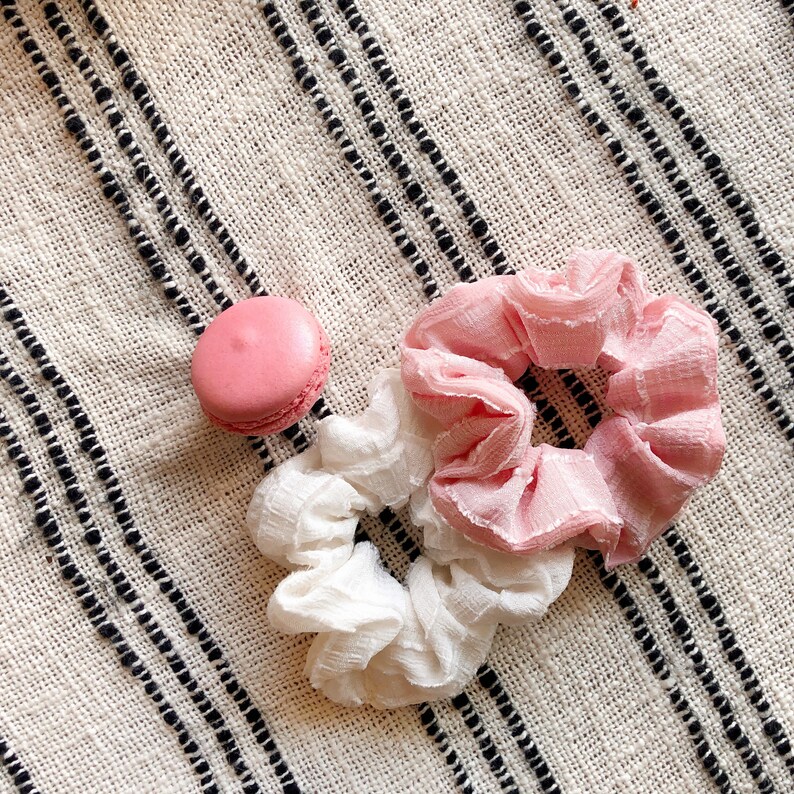 Sheer Pink Scrunchie Thick Scrunchie Pony Tail Holder | Etsy