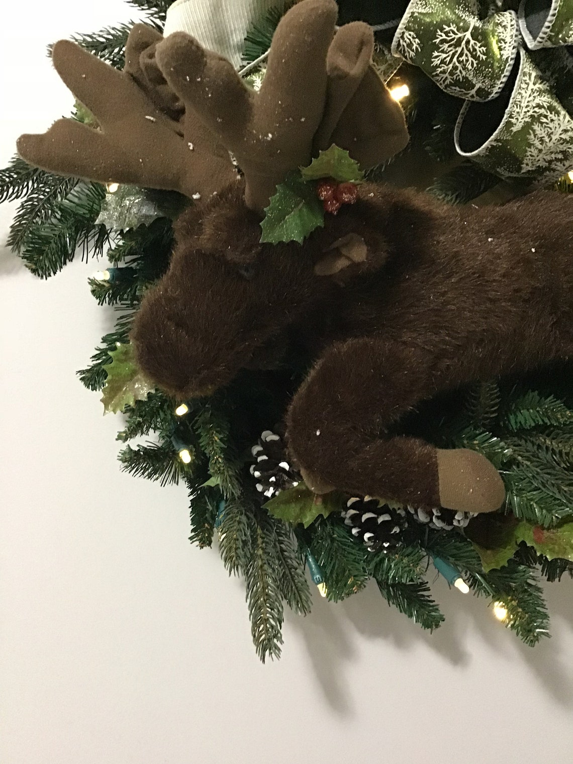 Christmas Wreath With Moose - Etsy