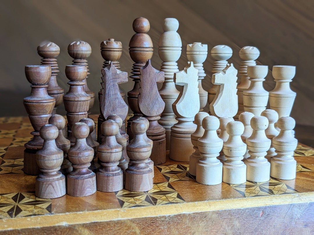 Vintage Moroccan Chess Set With Folding Board Lot #608 - Etsy