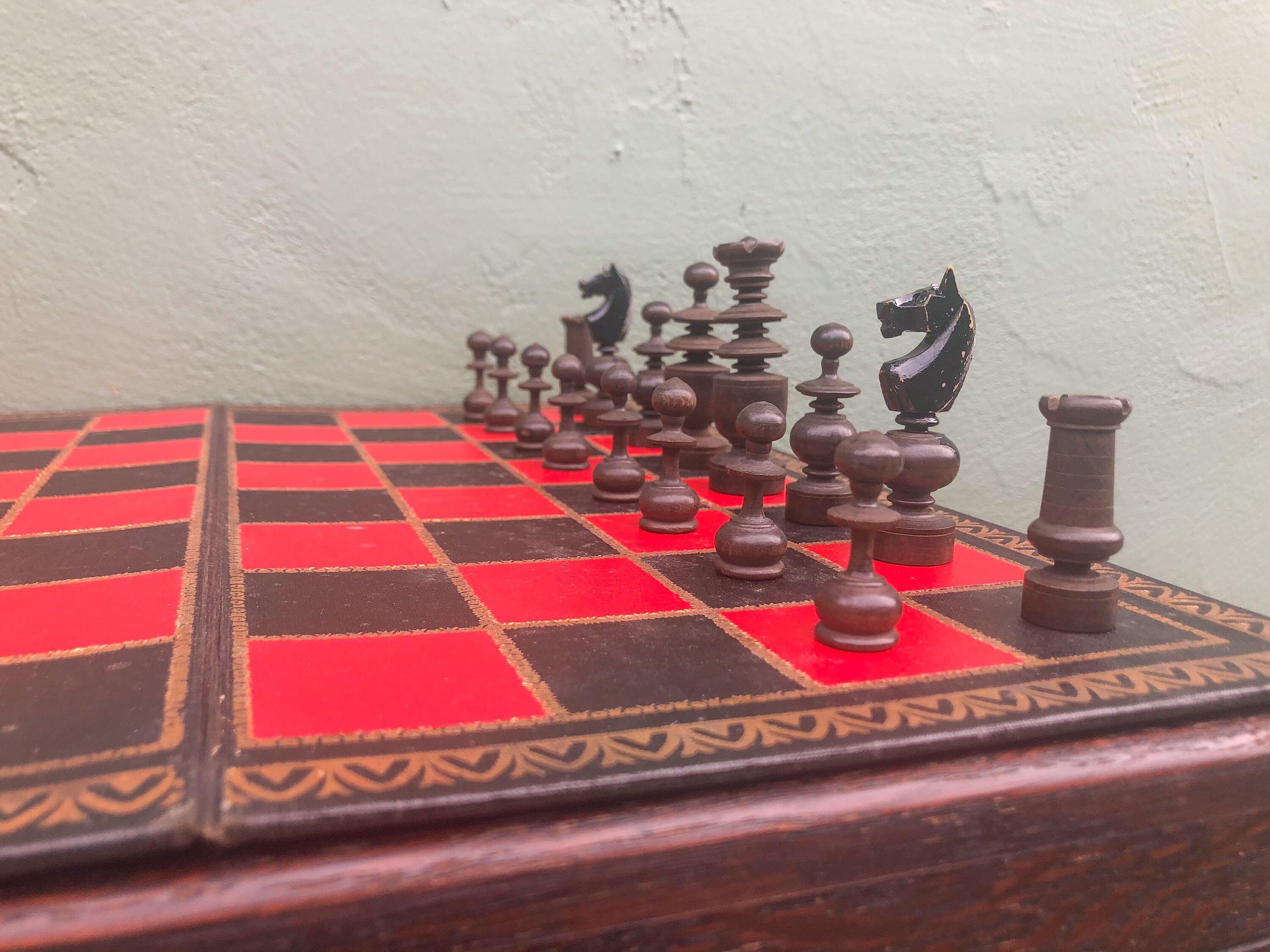 Rare Antique Compendium Game Box chess Checkers Poker - Etsy