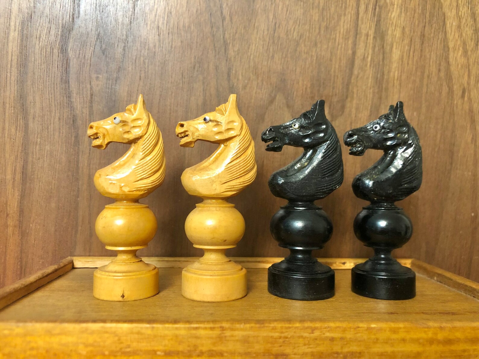 1800s French glass Eyed Knight Regency Chess Set Lot 366 - Etsy