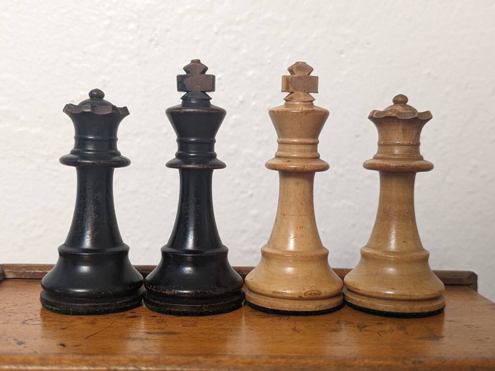 Rare Antique French Staunton Chess Set Lot 391 - Etsy