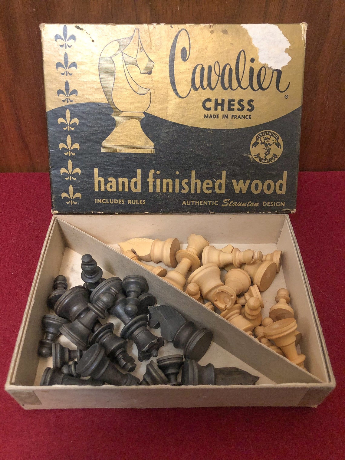 Vintage Cavalier Staunton Chess Set Made in France Lot 113 - Etsy