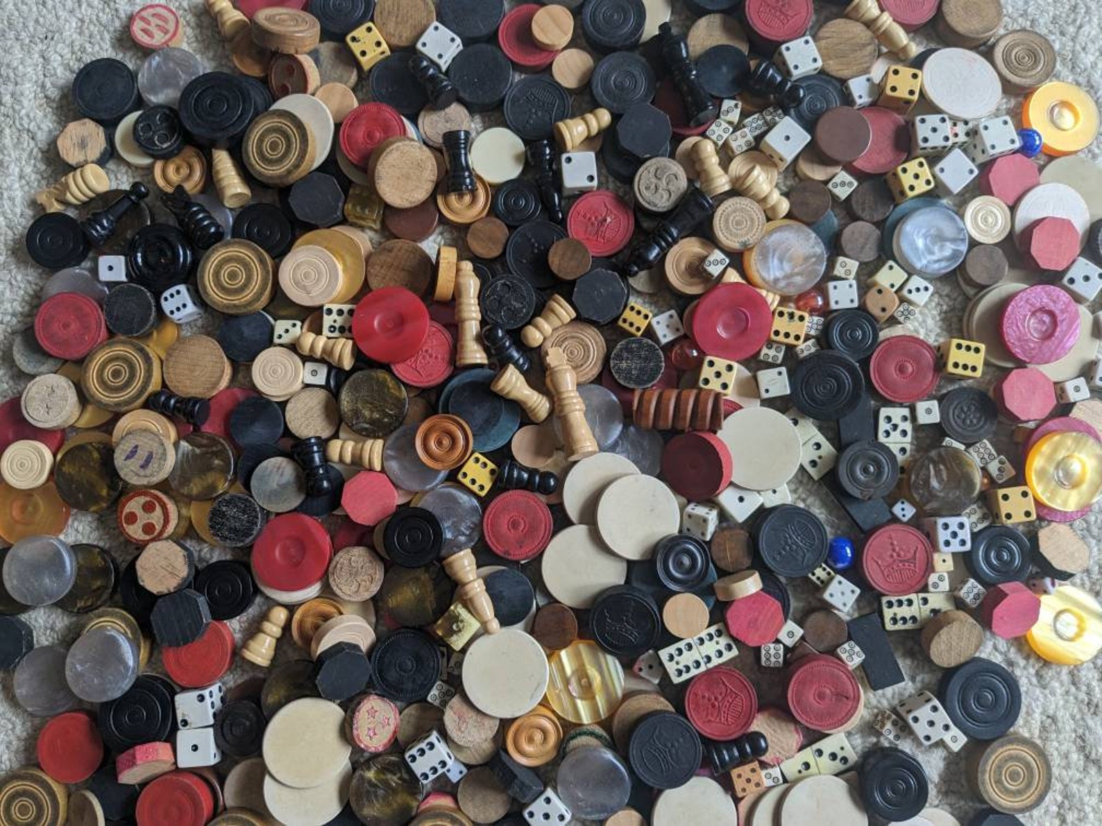 Vintage Miscellaneous Game Pieces Chess Checkers Dice - Etsy