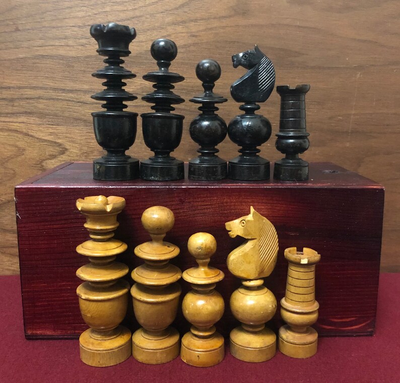 Large Antique Regency Chess Set Lot 289 - Etsy