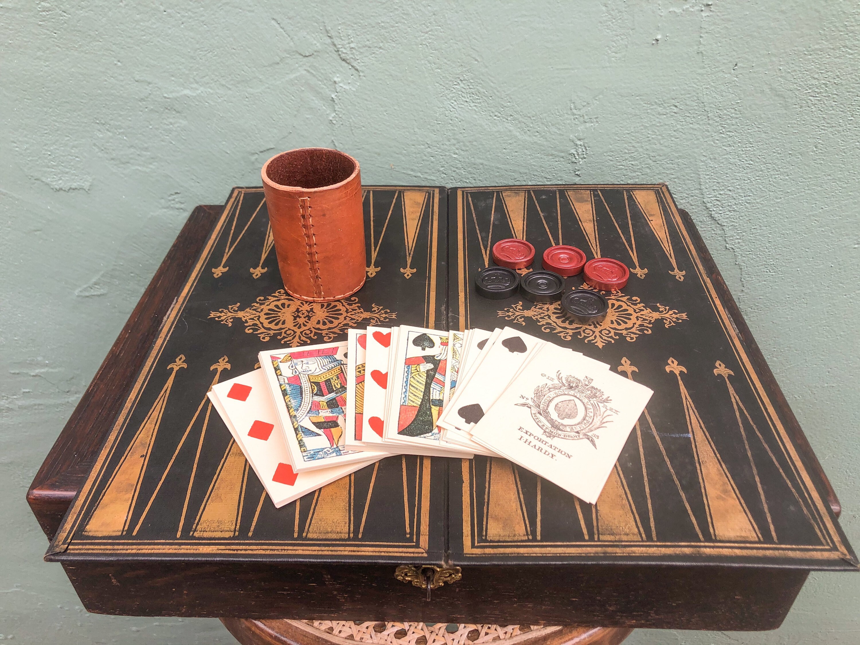 Rare Antique Compendium Game Box chess Checkers Poker - Etsy