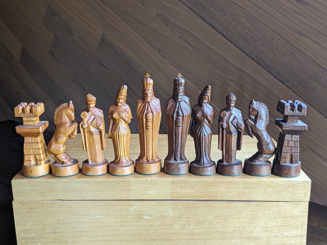 Stunning Medieval German Folk Art Chess Set Lot 597 - Etsy