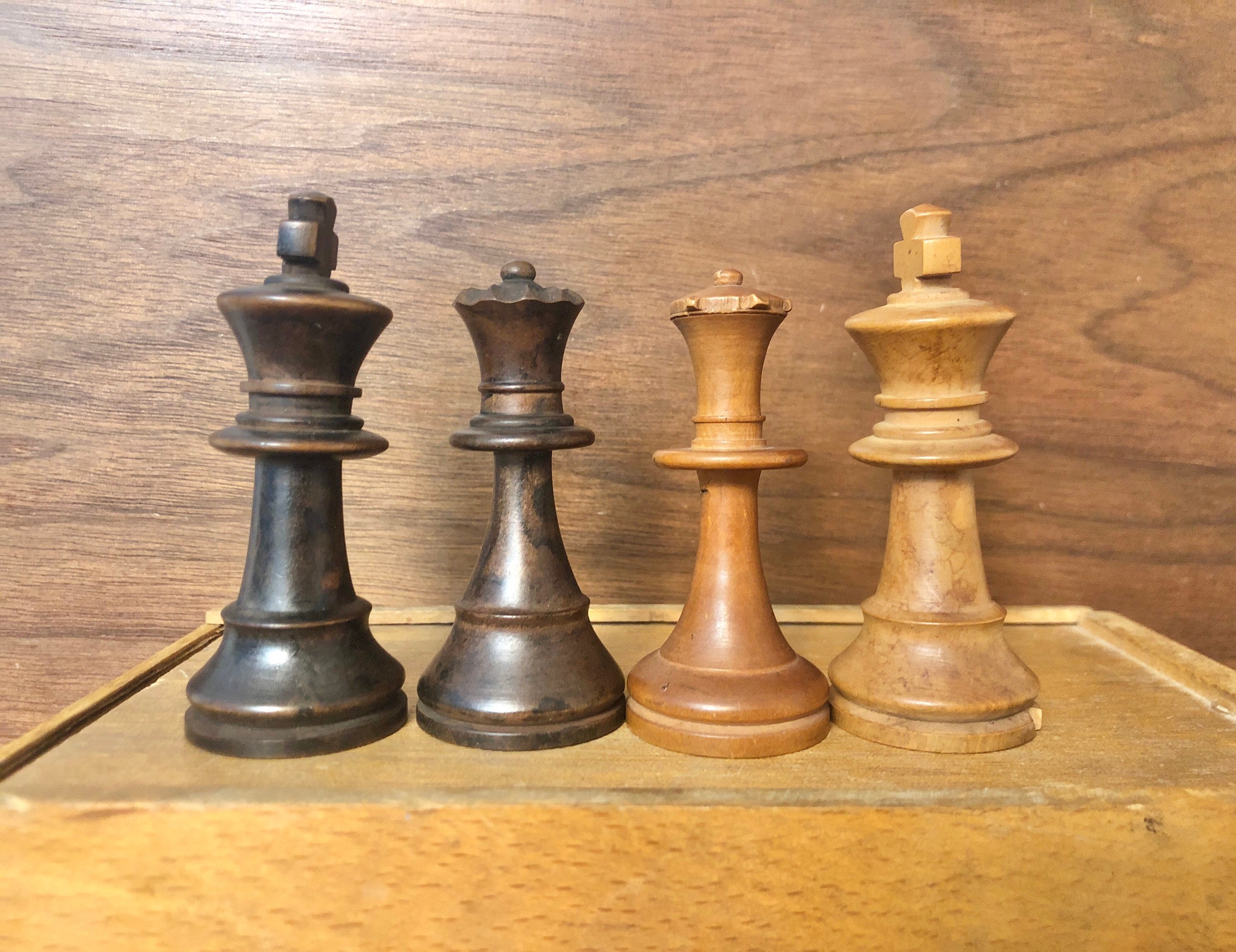 Antique French Staunton Chess Set Nice Patina Lot 344 - Etsy