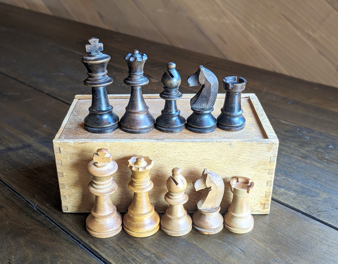 Antique French Staunton Chess Set Nice Patina Lot #344 - Etsy