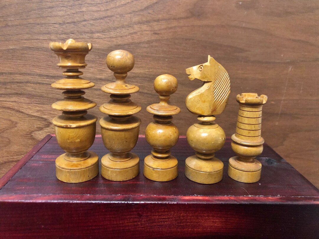 Large Antique Regency Chess Set Lot #289 - Etsy