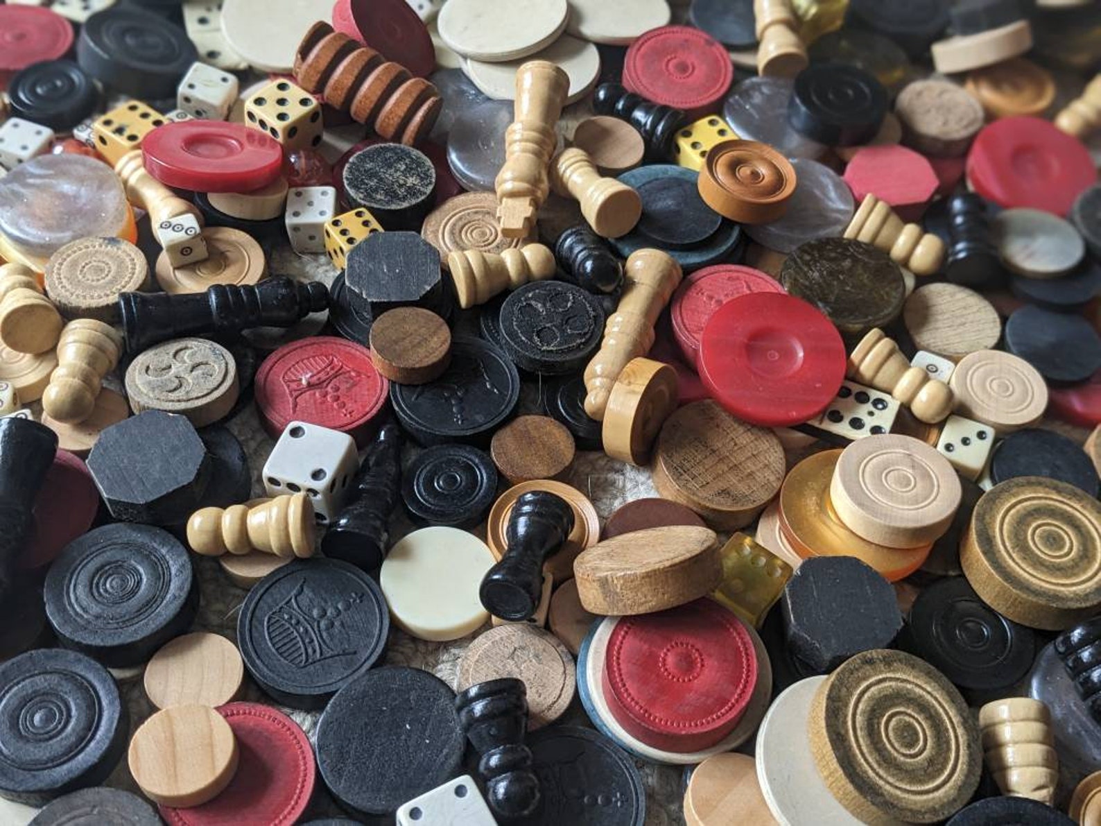 Vintage Miscellaneous Game Pieces Chess Checkers Dice - Etsy