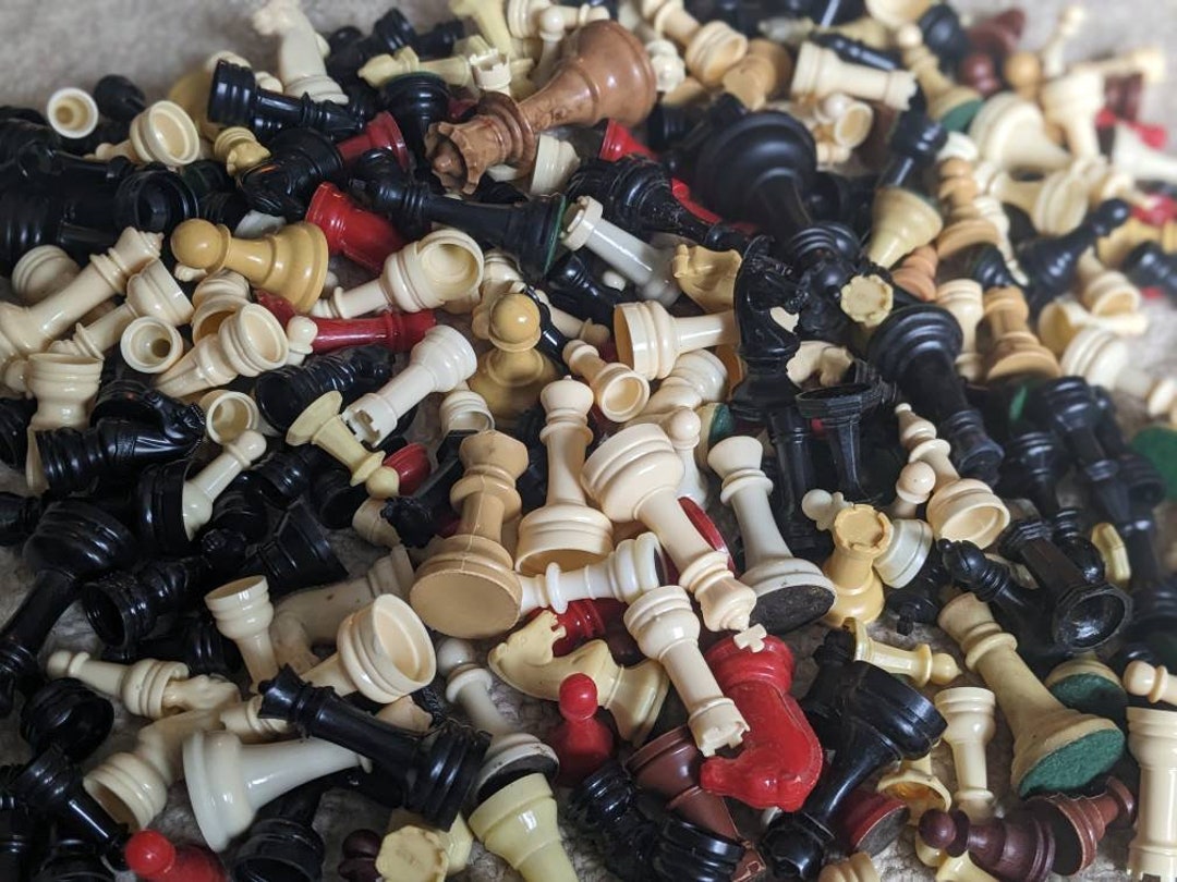 Vintage Plastic Chess Pieces (grab Bag and Replacements) - Etsy