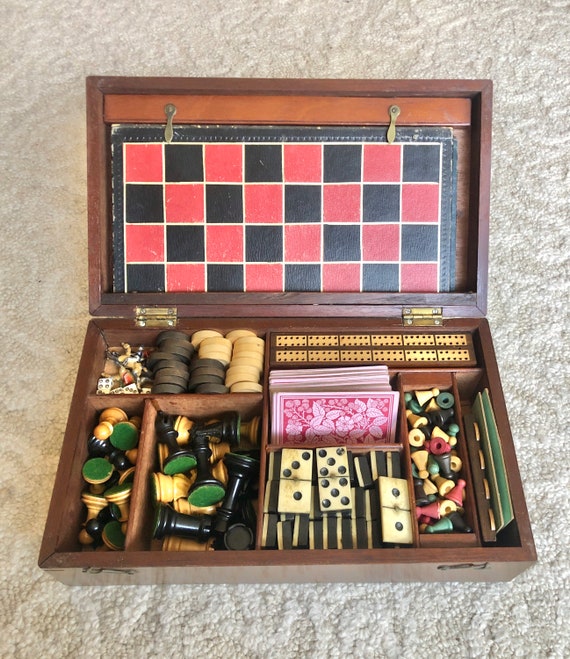 Antique English Compendium Game Box C. 1876-1890 Lot 331 - Etsy