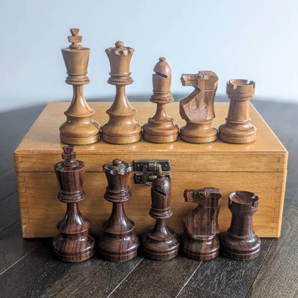 Antique German Chess Set - Etsy