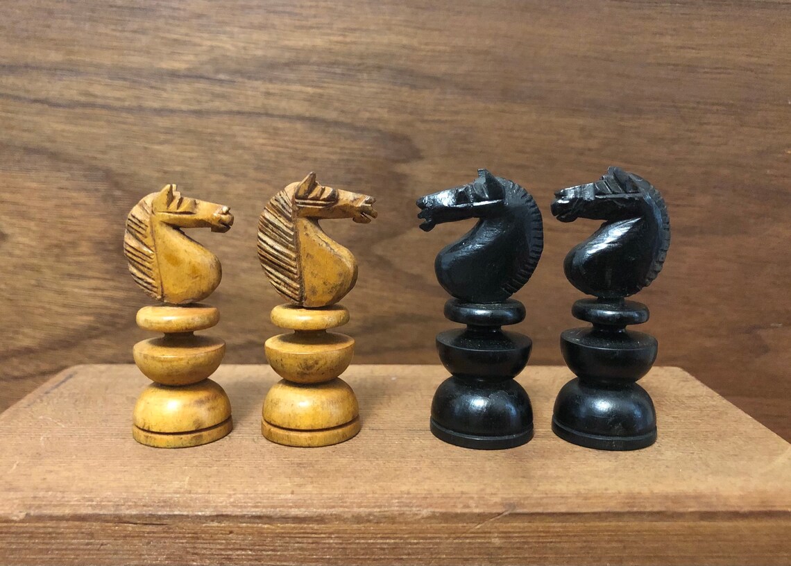 1800s St George Chess Set With Folding Board & Box Lot 245 - Etsy