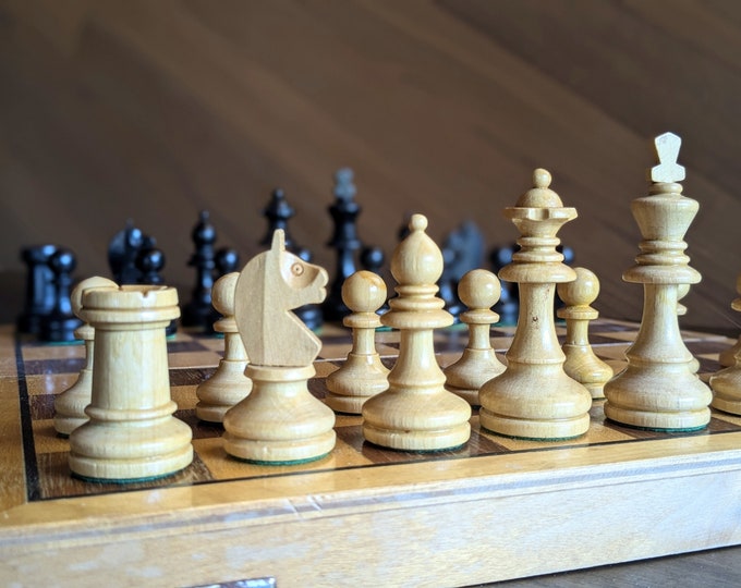 Weighted West German Staunton Chess Set With Folding Board Lot #626 - Etsy