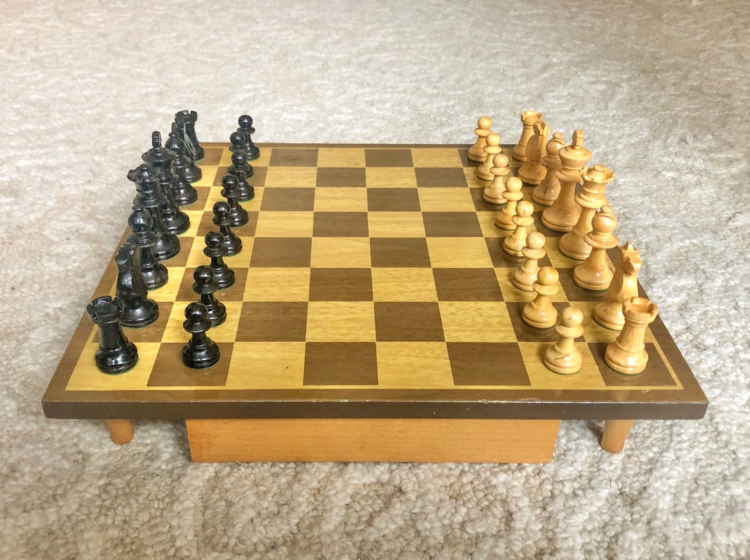 Mid Century Chess Set With Board Lot #183 - Etsy