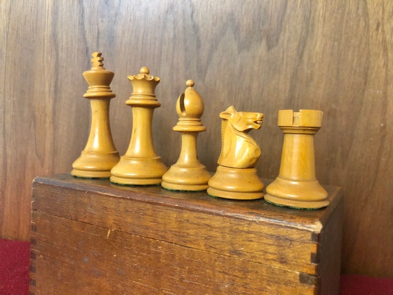 Antique English Library Staunton Chess Set Lot 339 - Etsy