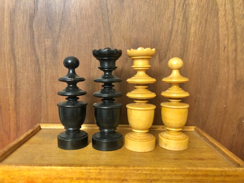 1800s French glass Eyed Knight Regency Chess Set Lot 366 - Etsy