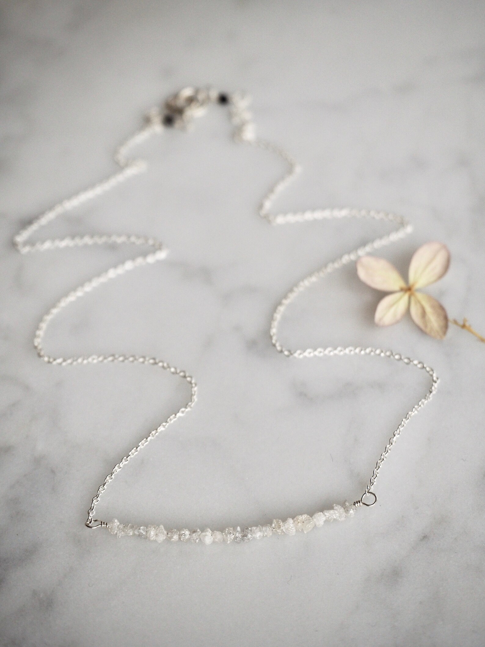 Genuine Raw Diamond Necklace Rough Diamond Necklace Dainty | Etsy