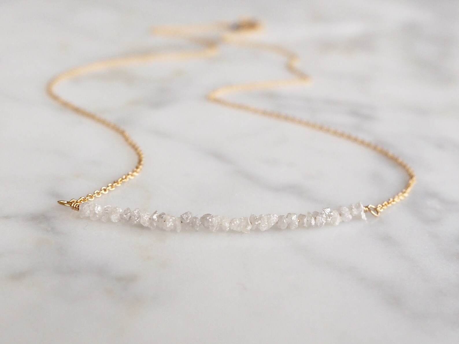 Genuine Raw Diamond Necklace Rough Diamond Necklace Dainty - Etsy