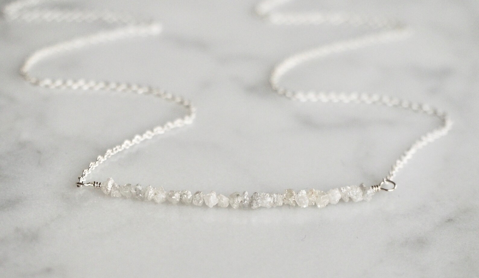 Genuine Raw Diamond Necklace Rough Diamond Necklace Dainty | Etsy