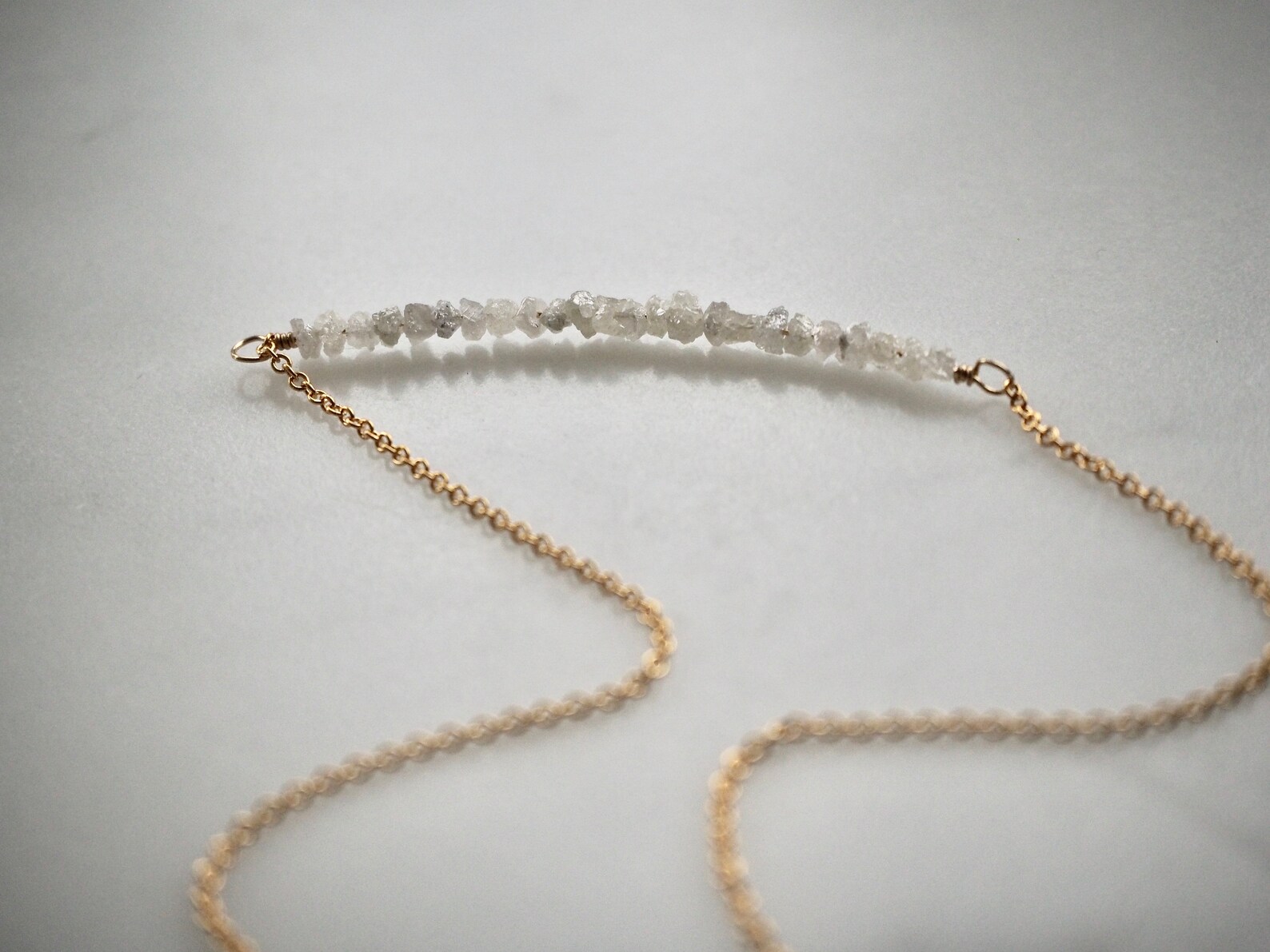 Genuine Raw Diamond Necklace Rough Diamond Necklace Dainty | Etsy